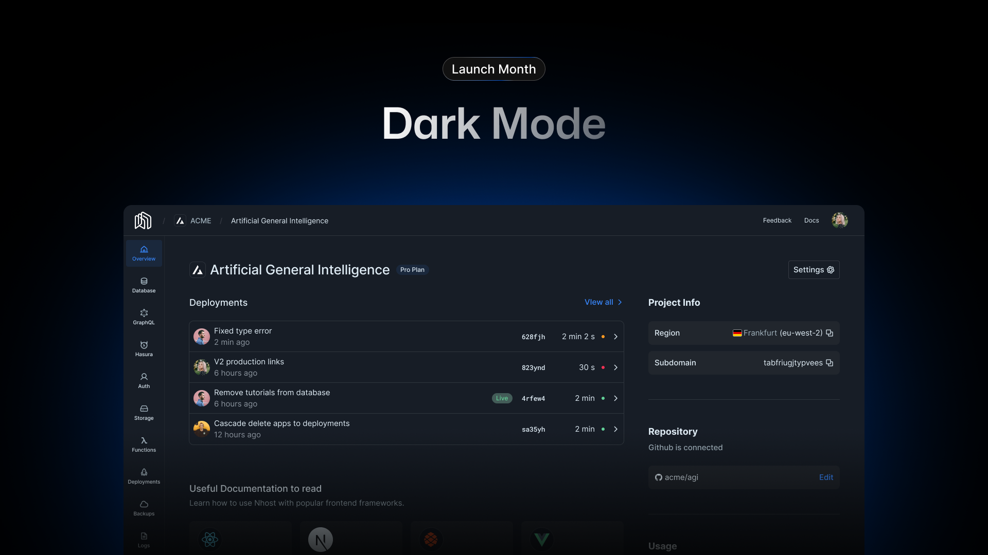 Dark Mode | Nhost